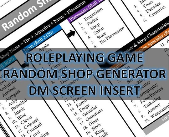 D&D that's so Random Bundle Random NPC, Shop, and Town Generators PDF ...