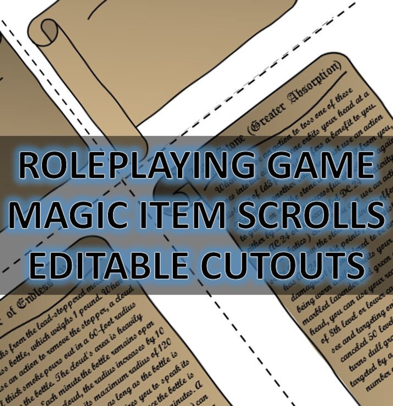Roleplaying Game Magic Item Scroll Template Print-outs - for Dnd ...