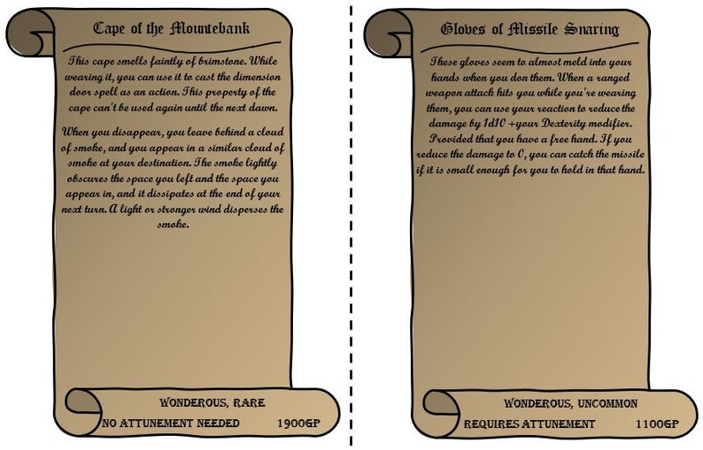 Roleplaying Game Magic Item Scroll Template Print-outs - for Dnd ...