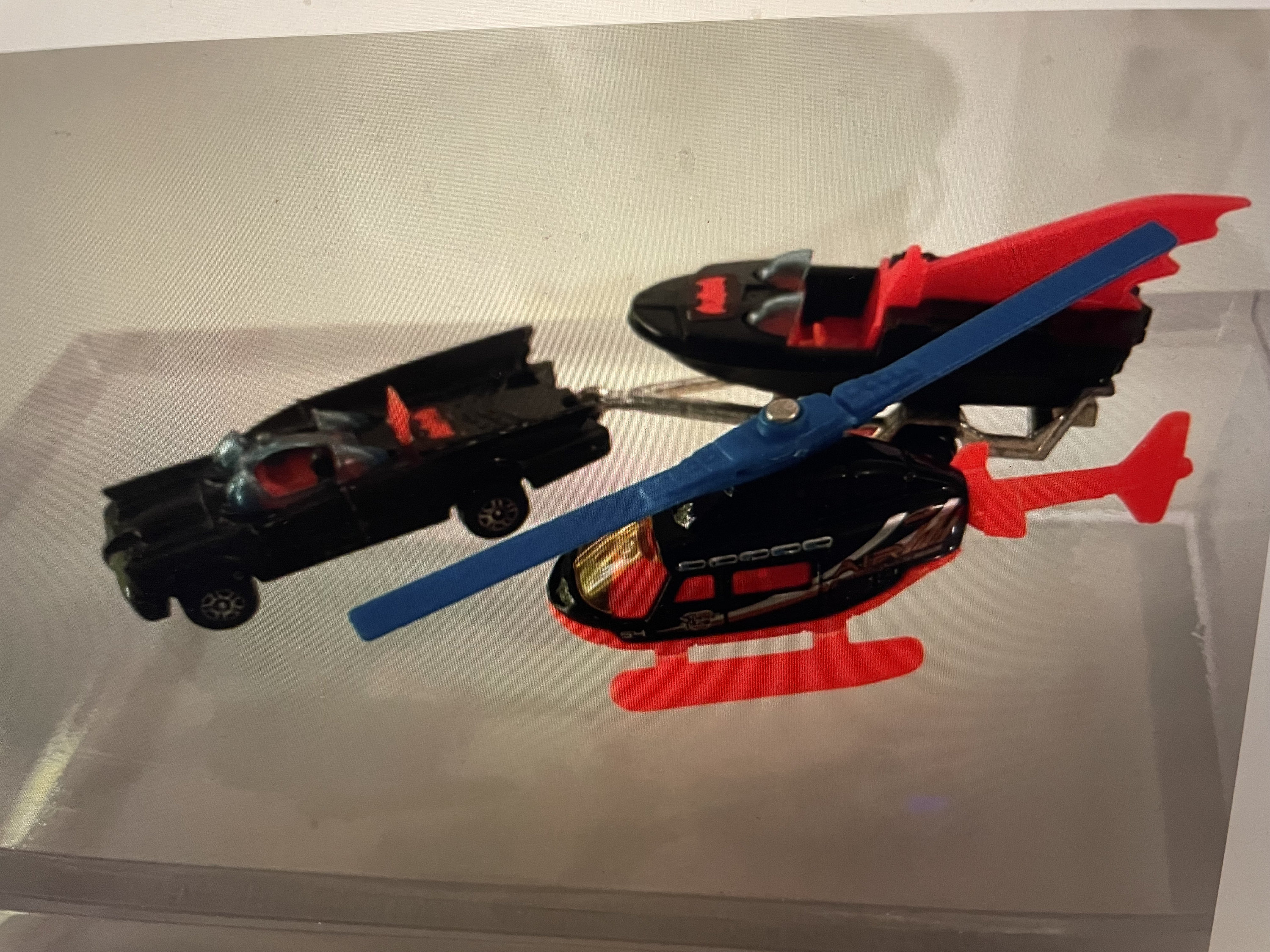 1976 CORGI JUNIOR Batman 78 Batcopter, Batmobile, Batbvoat & Battrailer ...