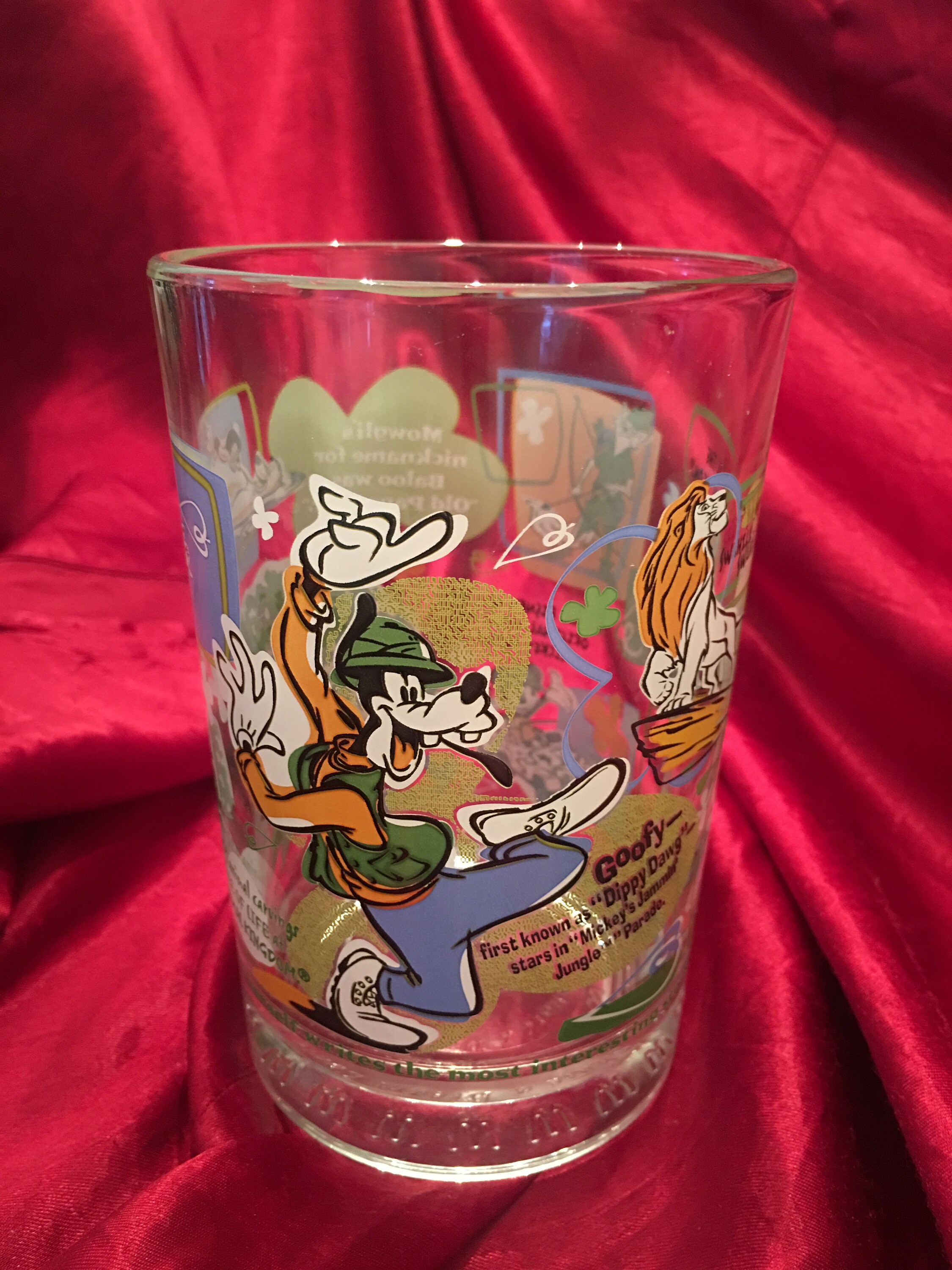 DISNEY 100th Anniversary Glass - Micky Mouse the Jungle Book Goofy Lion ...