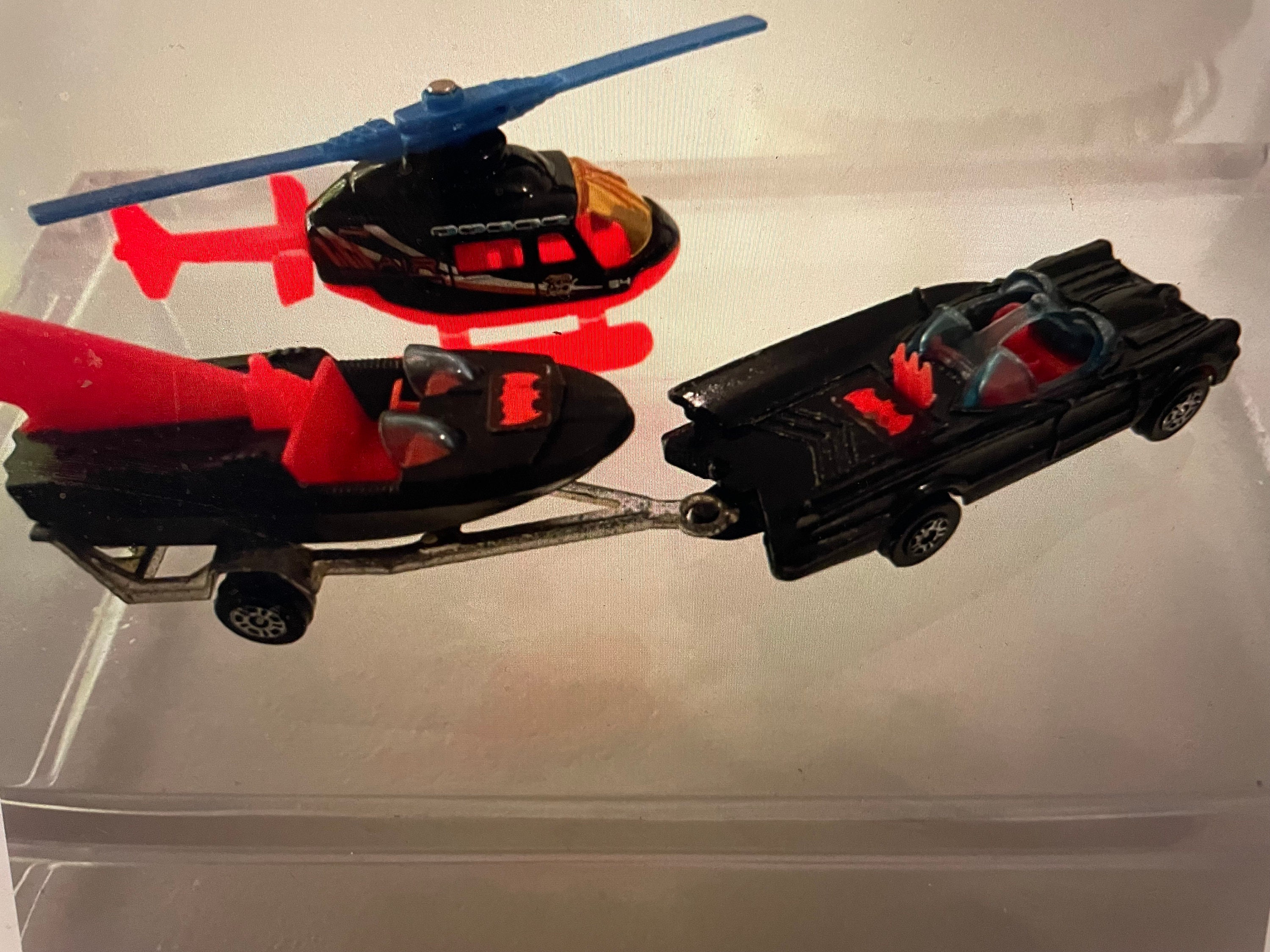 1976 CORGI JUNIOR Batman 78 Batcopter, Batmobile, Batbvoat & Battrailer ...