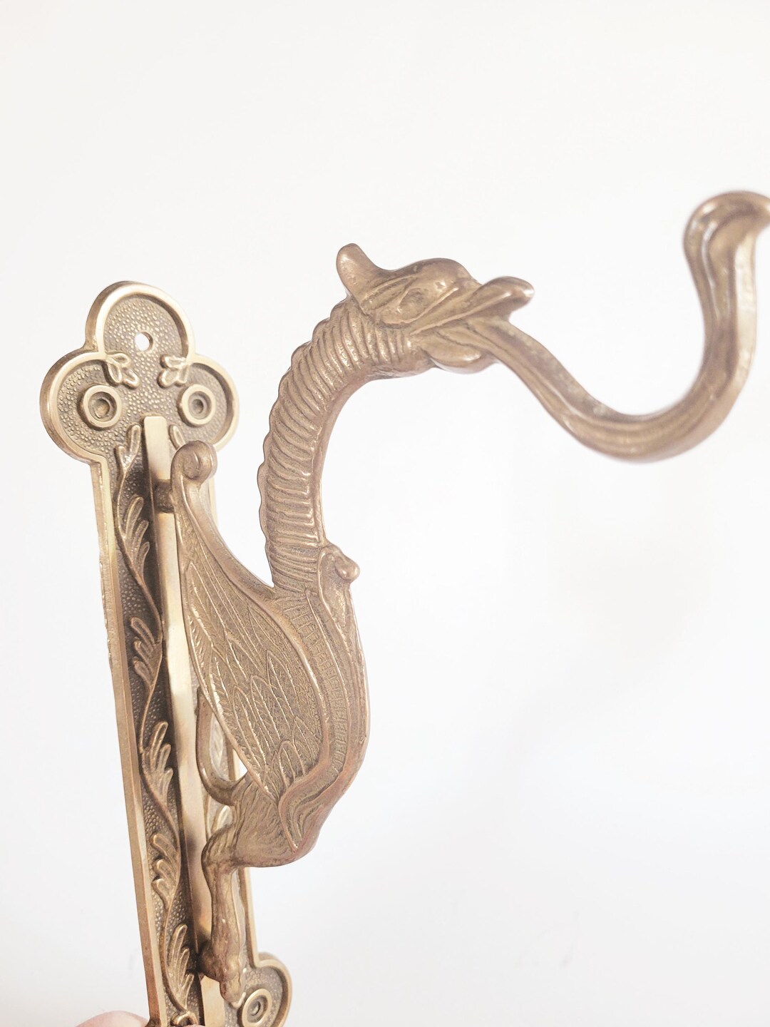 Vintage Solid Brass Gryphon Wall Hook, Mythical Dragon Coat Hook ...