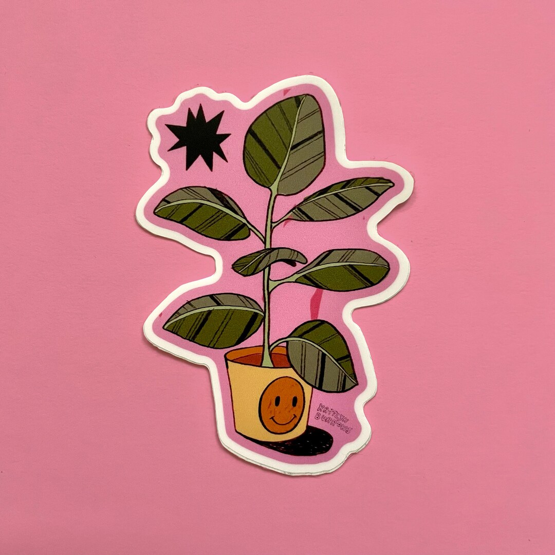Smiley Plant Sticker - Etsy