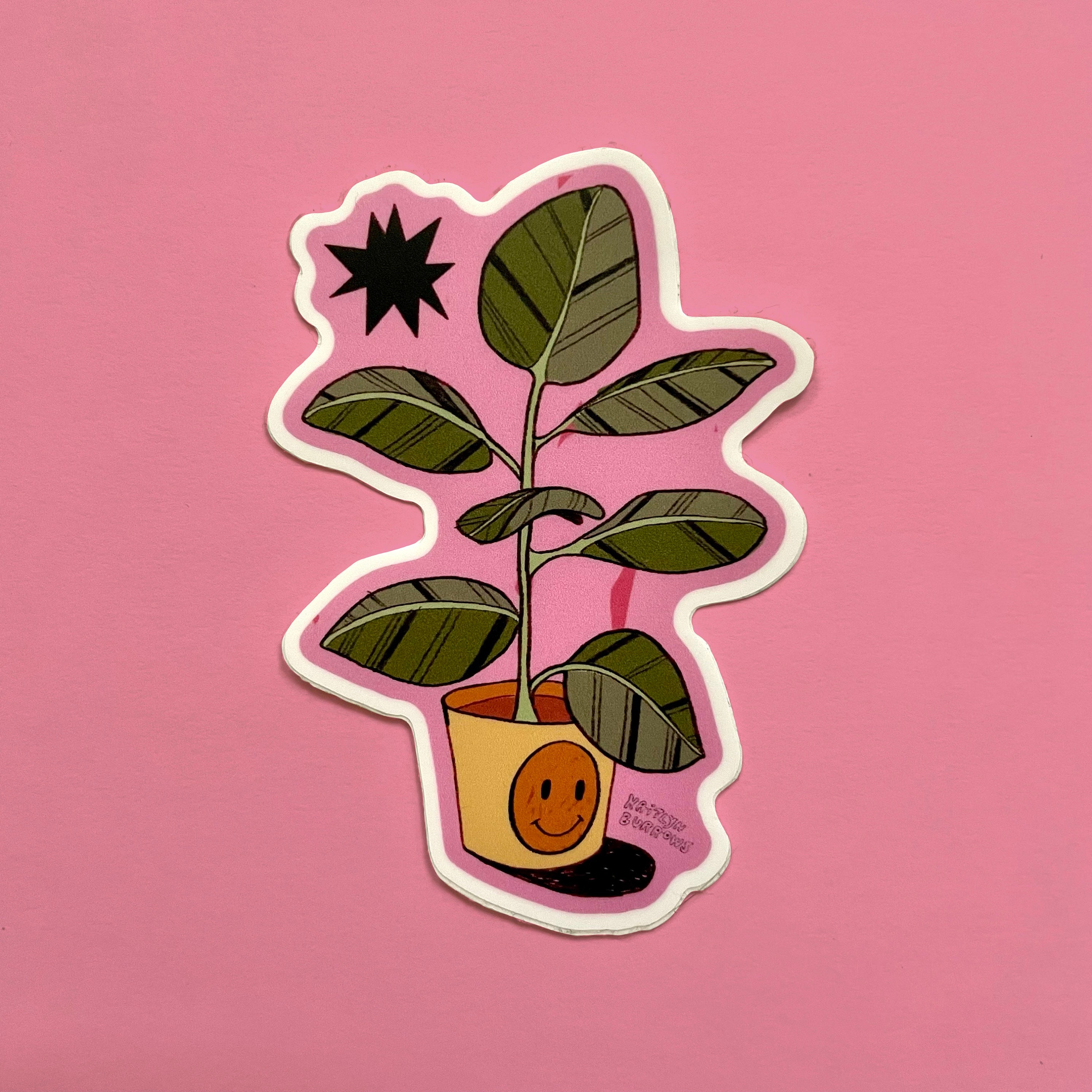 Smiley Plant Sticker - Etsy
