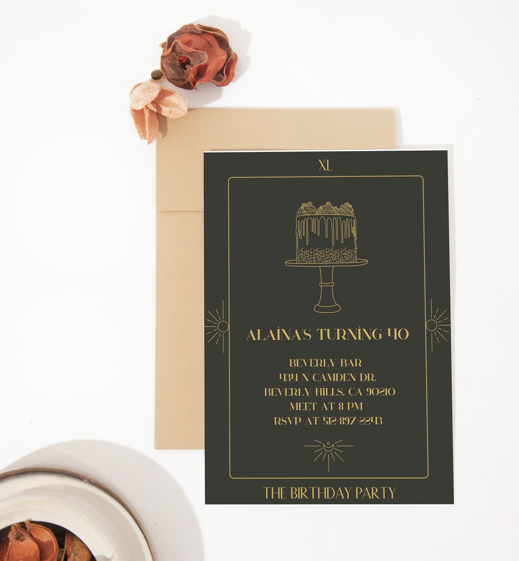 Editable Tarot Card Birthday Party Invitation Template | Customizable ...