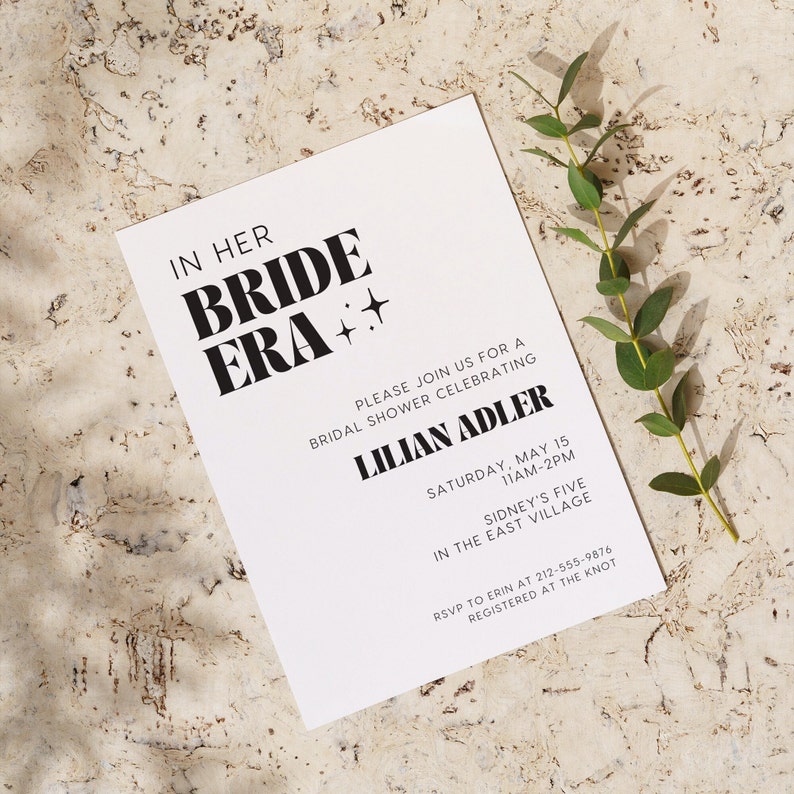 In Her Bride Era Taylor Swift Bridal Shower Invitation Template Lovers ...