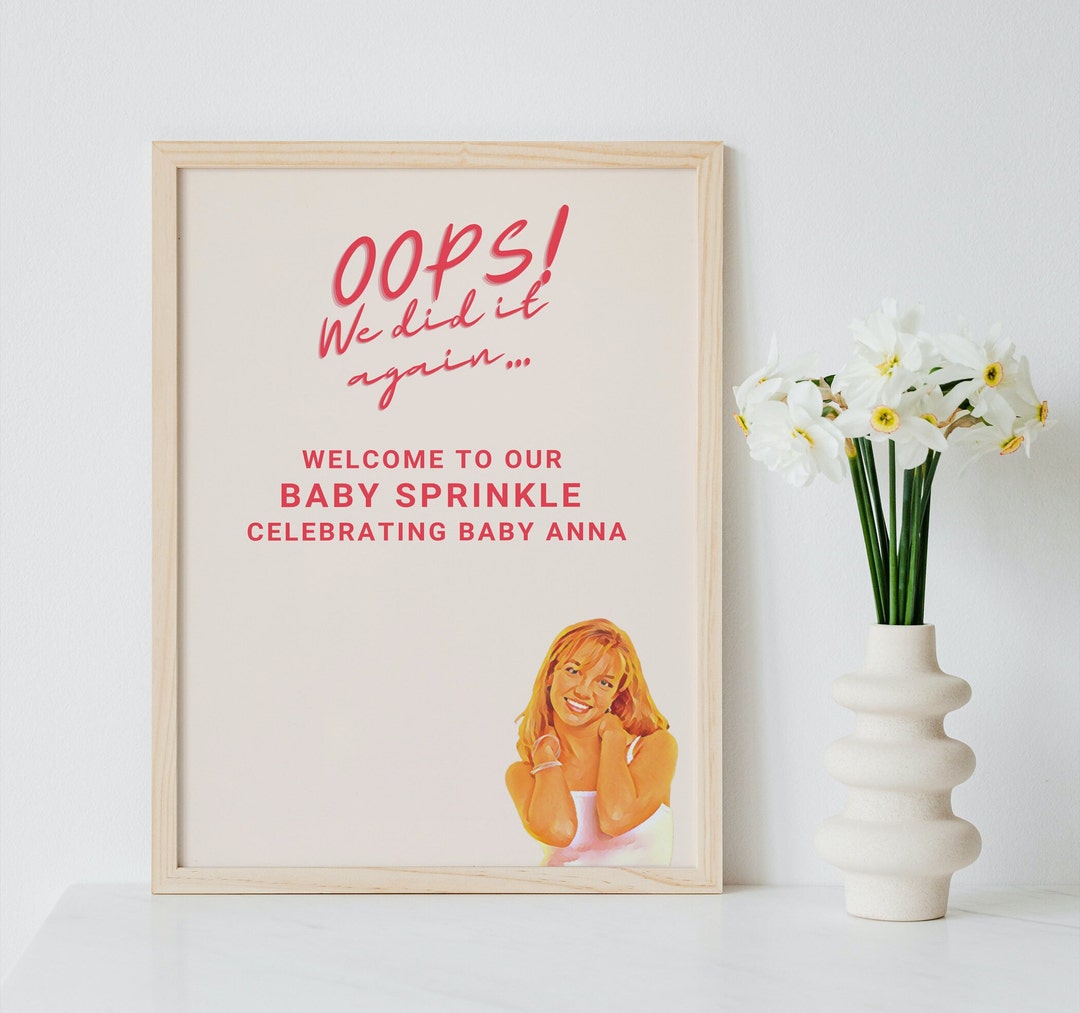 Britney Spears Baby Sprinkle Sign Template: Printable Canva Design ...