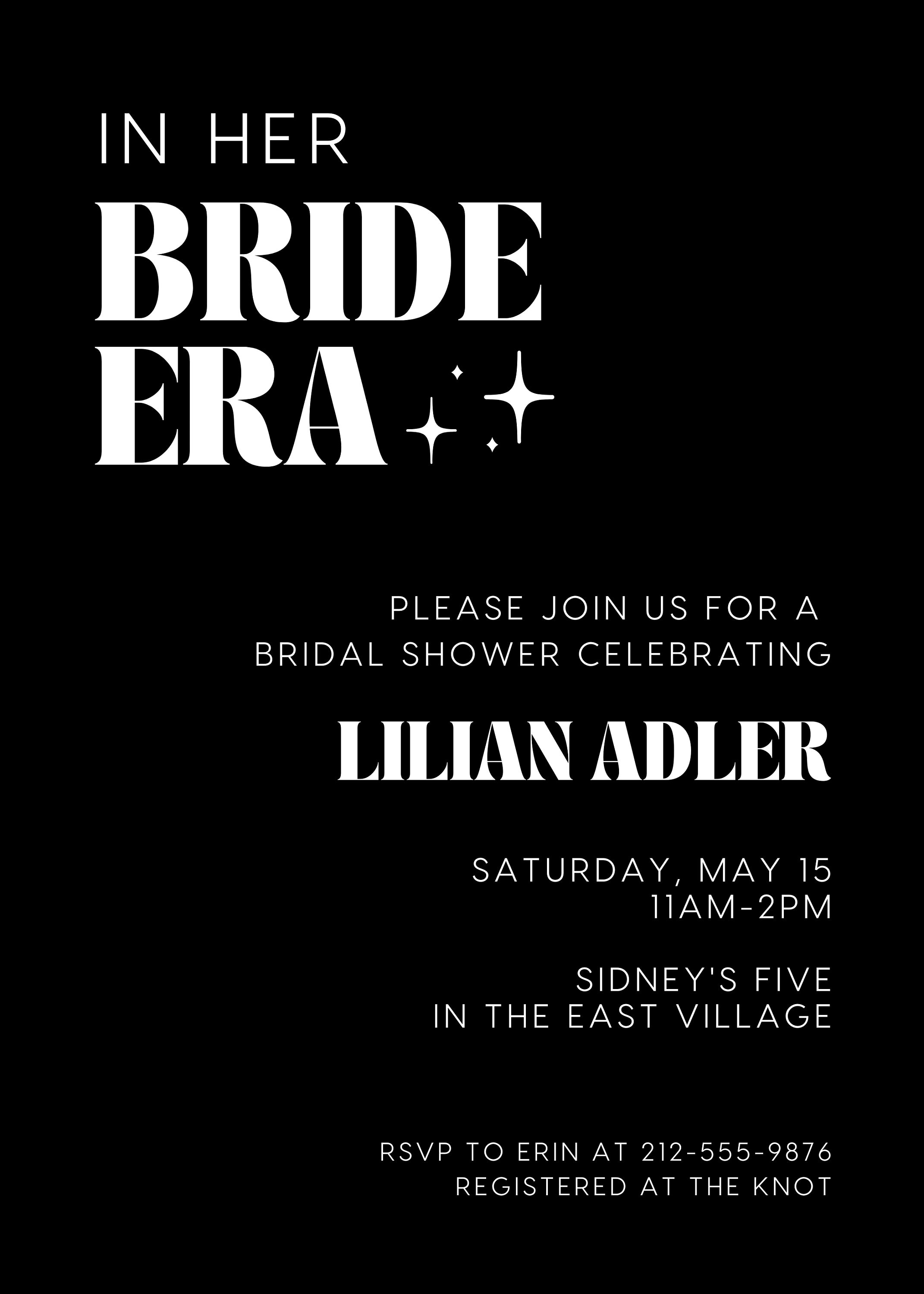 In Her Bride Era Taylor Swift Bridal Shower Invitation Template Lovers ...