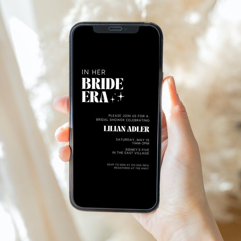 In Her Bride Era Taylor Swift Bridal Shower Invitation Template Lovers ...