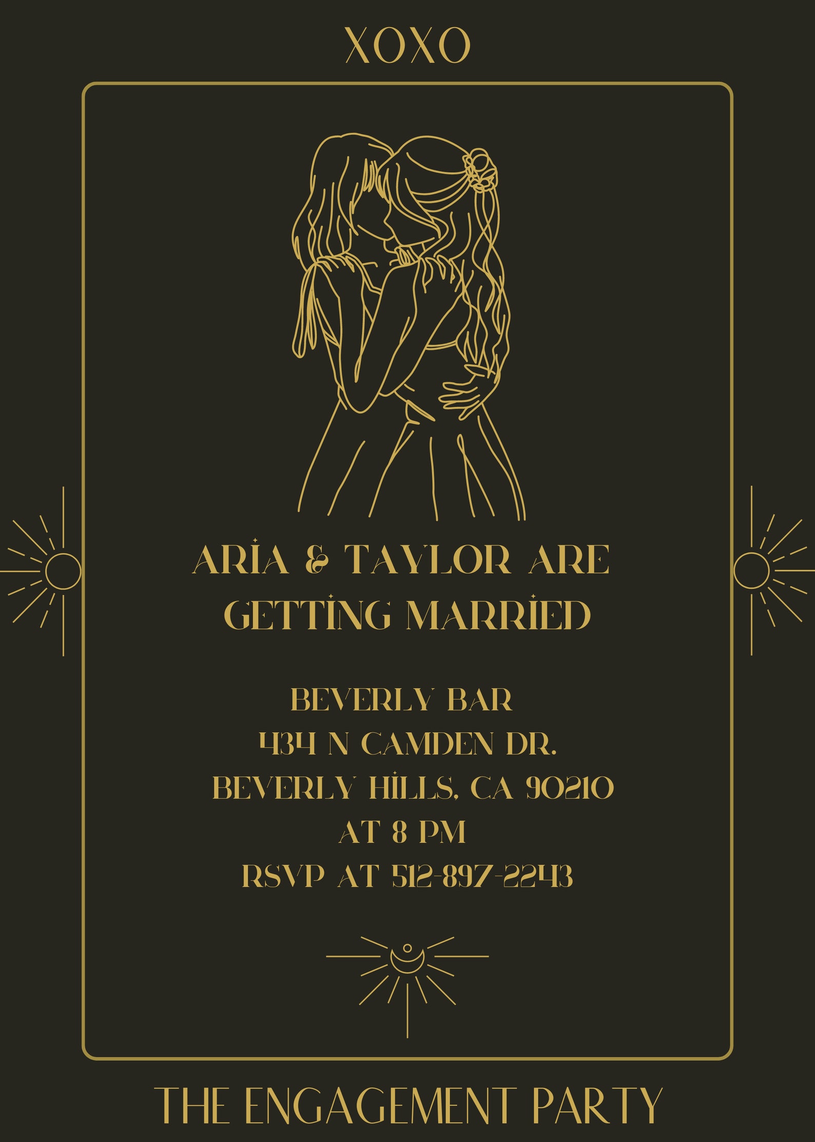Editable Tarot Card Engagement Party Invitation Template | Customizable ...