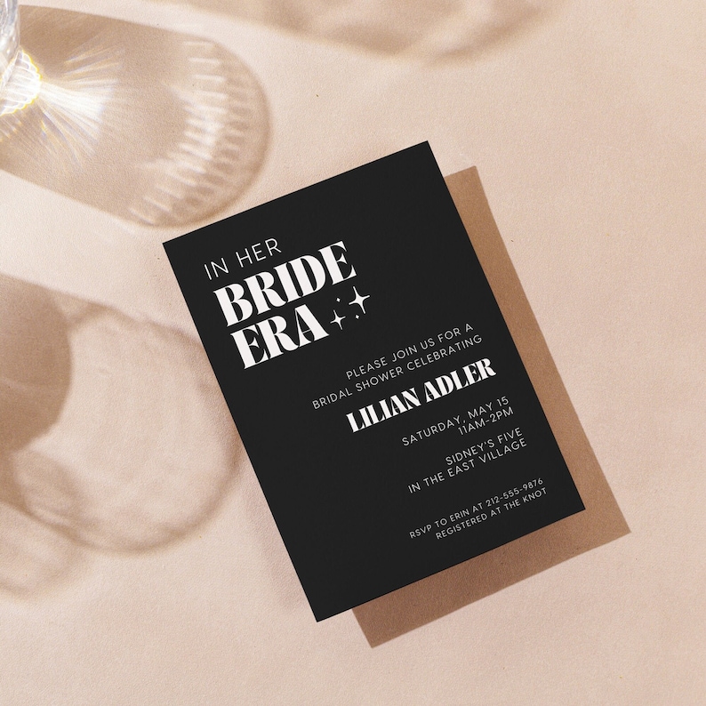 In Her Bride Era Taylor Swift Bridal Shower Invitation Template Lovers ...