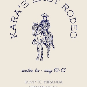 Last Rodeo Bachelorette Invitation: Cowboy Theme (canva Template) - Etsy