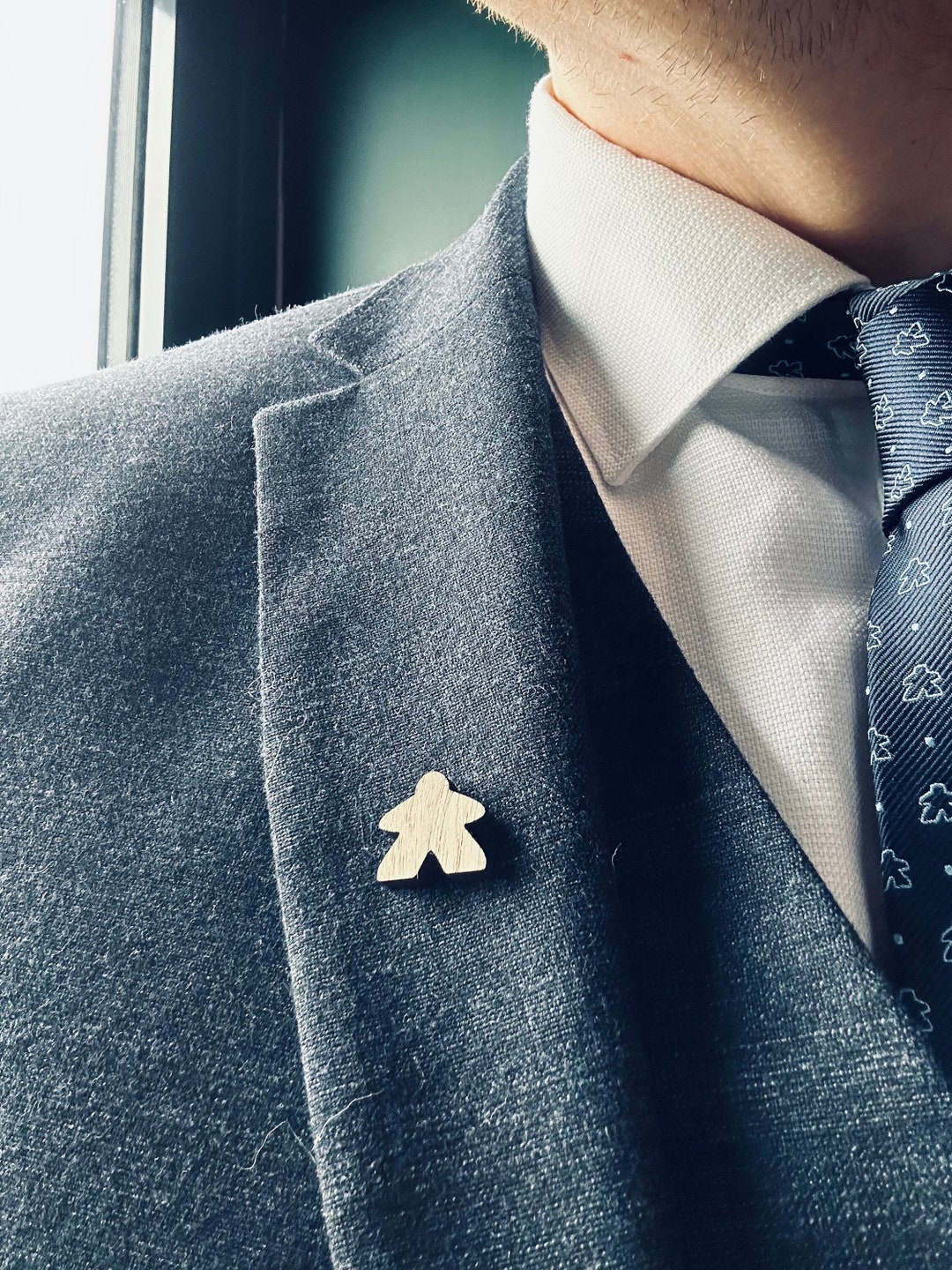 Wooden Board Game Character Lapel Pin - A Subtle Gamer's Touch for ...