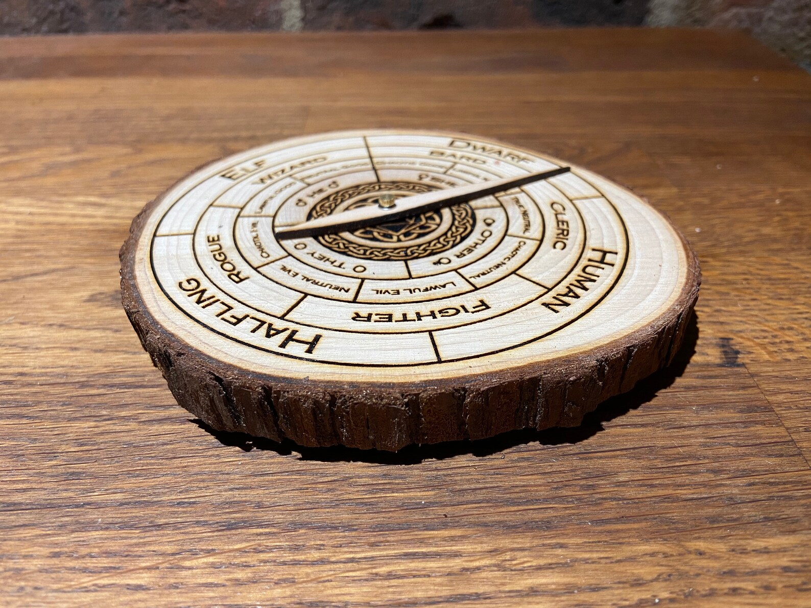 Dnd 5E RPG Character Generator Spinner Laser Engraved Spinner Wooden ...