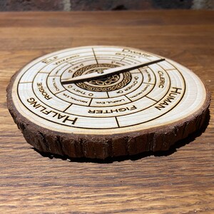 Dnd 5E RPG Character Generator Spinner - Laser Engraved Spinner Wooden ...