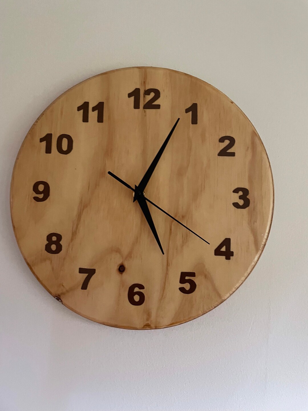 Simple Wooden Clock Wooden Wall Clock - Etsy