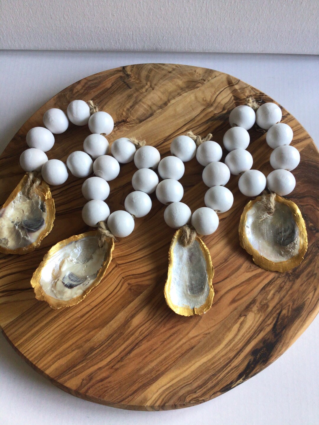 Mini Oyster Shell and Wooden Beads Napkin Ring - Etsy