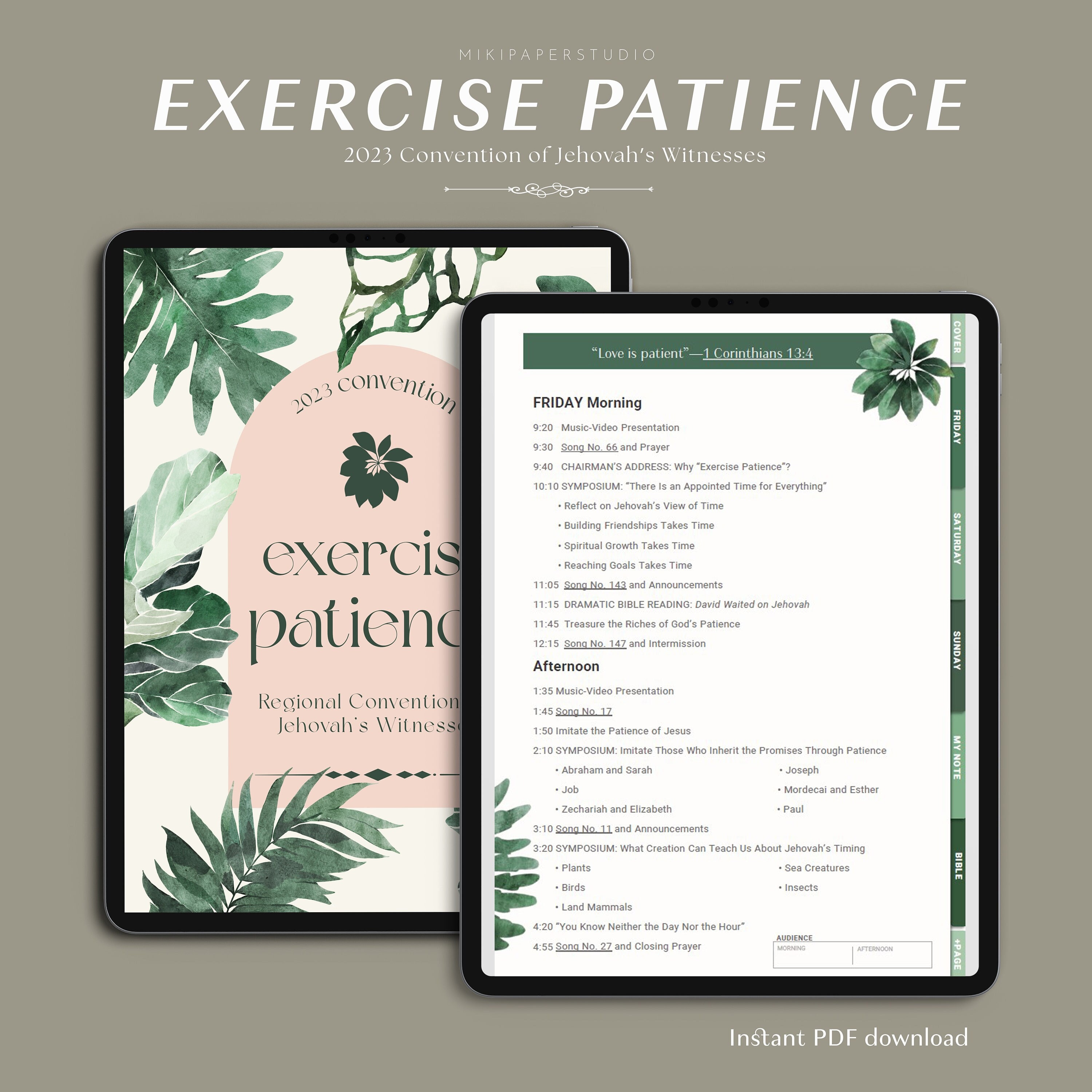 JW Convention 2023, Exercise Patience, Exercise Patience Book, Notebook JW Convention 2023 ...