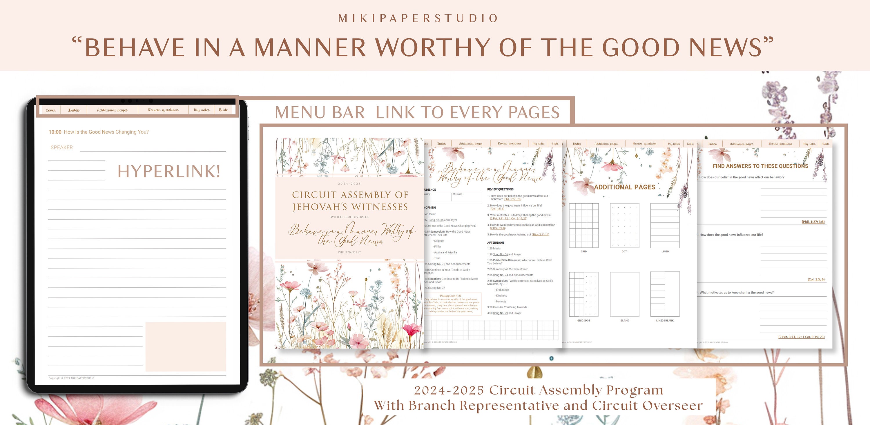 JW Digital Notebook Assembly Notebook Behave in a Manner Worthy of the ...