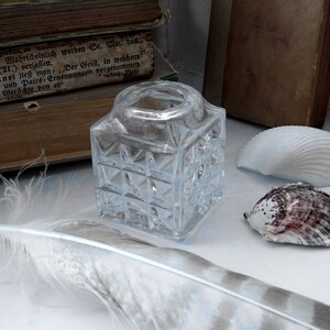 Antique Cut Glass Inkwell Square Cut Glass Ink Pot Insert - Etsy UK