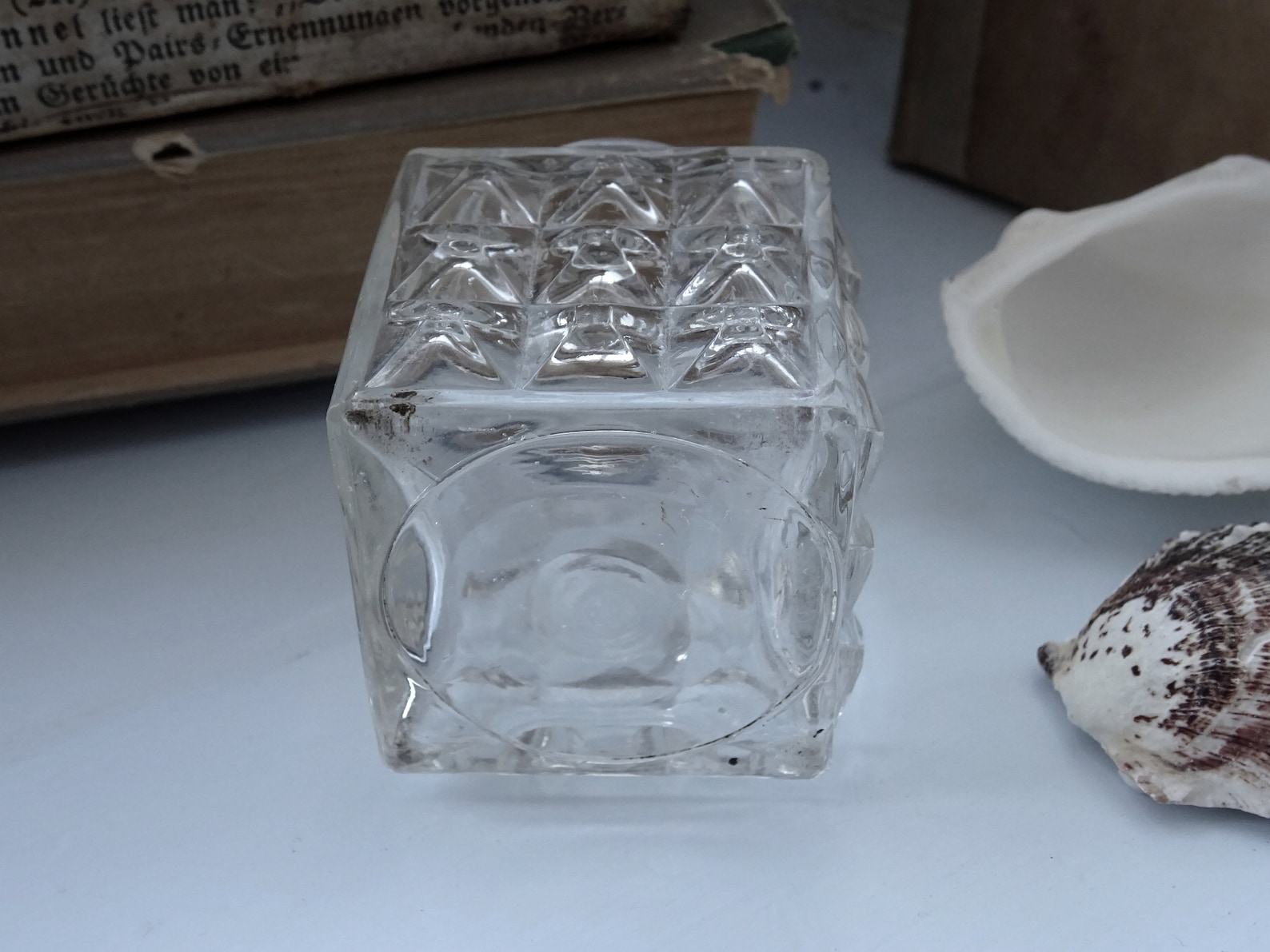 Antique Cut Glass Inkwell Square Cut Glass Ink Pot Insert - Etsy UK