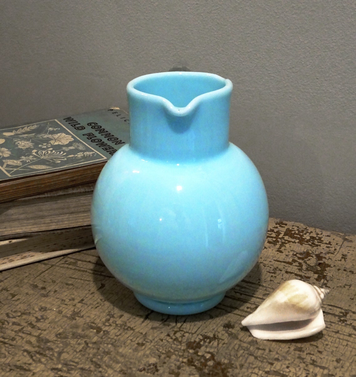 Victorian Turquoise Milk Glass Jug With an Asymmetrical Clear - Etsy UK