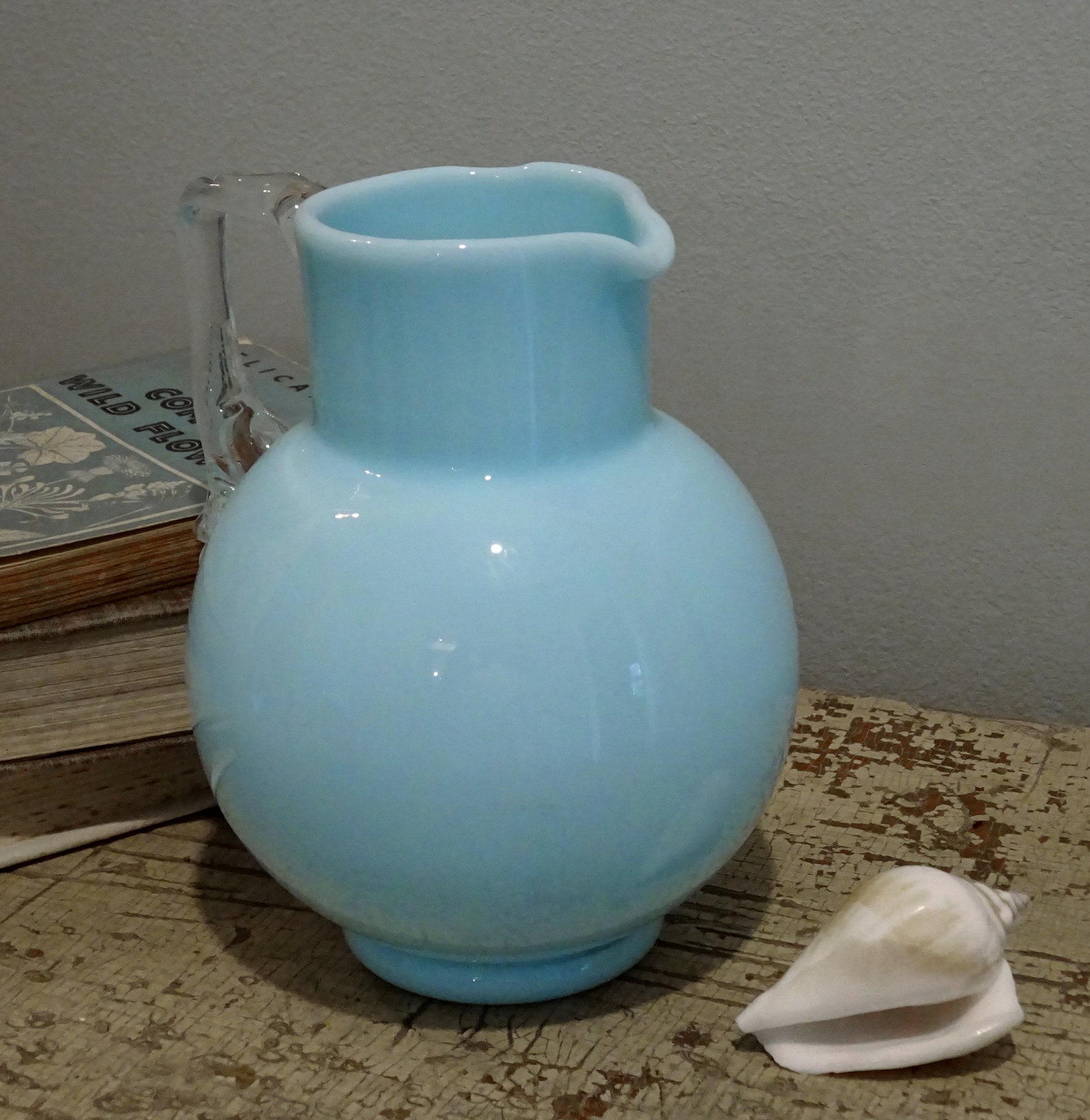 Victorian Turquoise Milk Glass Jug With an Asymmetrical Clear - Etsy UK
