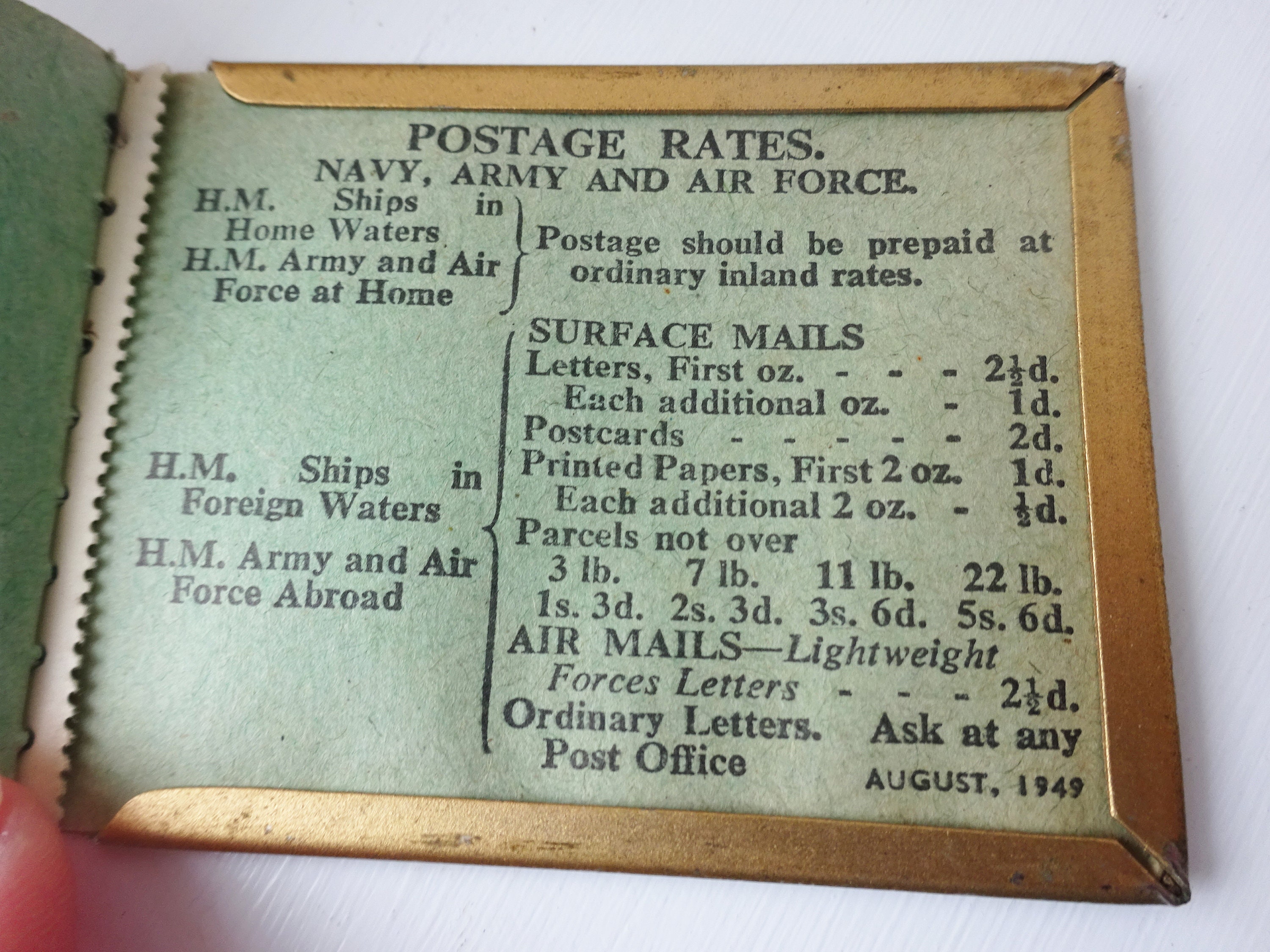 Vintage Stamp Holder, Art Deco Stamp Book Case C. 1933, Postage Rates ...