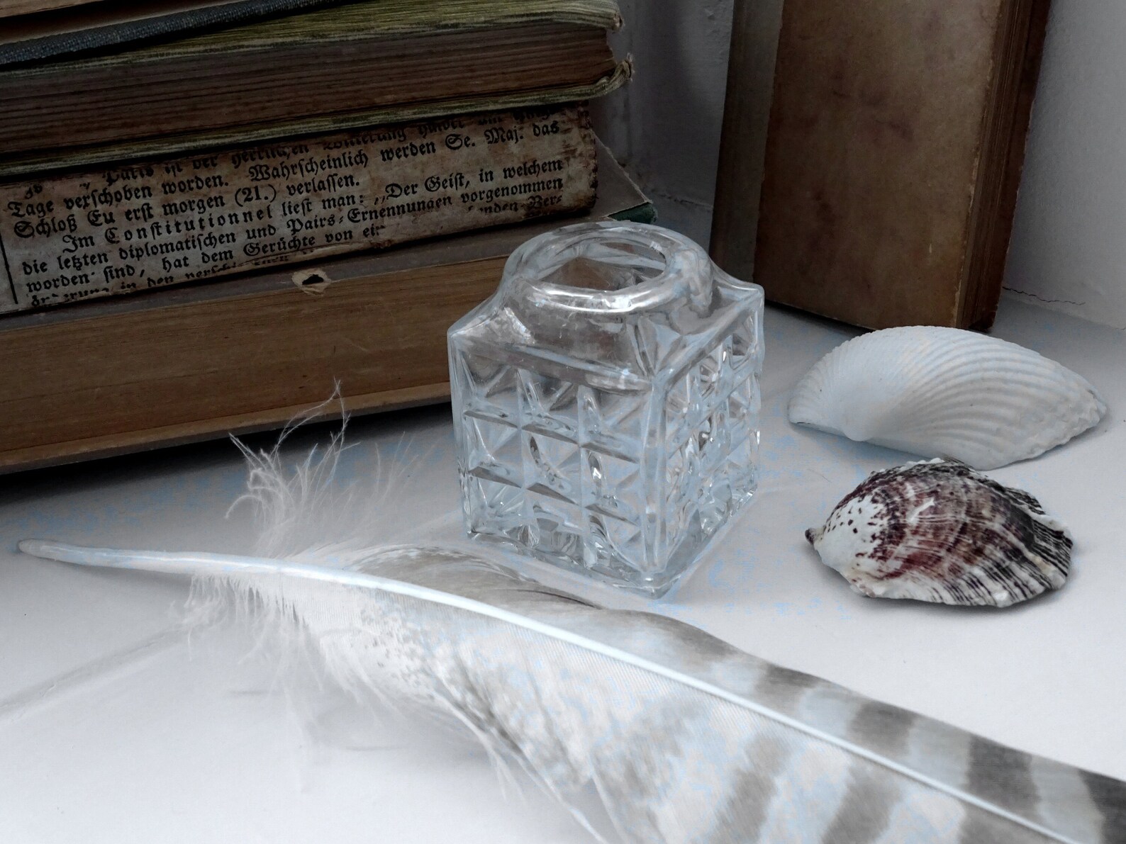 Antique Cut Glass Inkwell Square Cut Glass Ink Pot Insert - Etsy UK