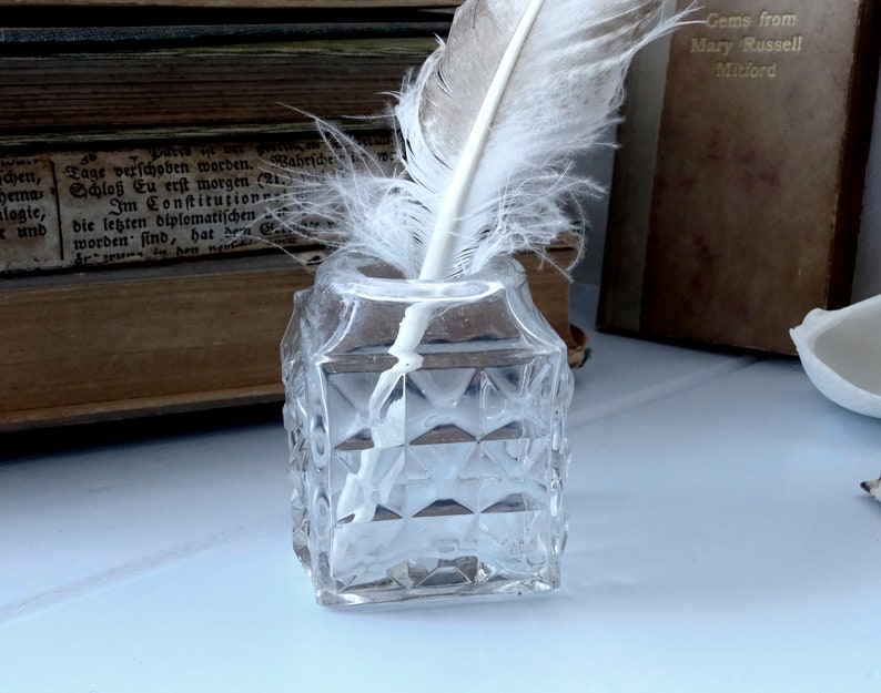 Antique Cut Glass Inkwell Square Cut Glass Ink Pot Insert - Etsy UK