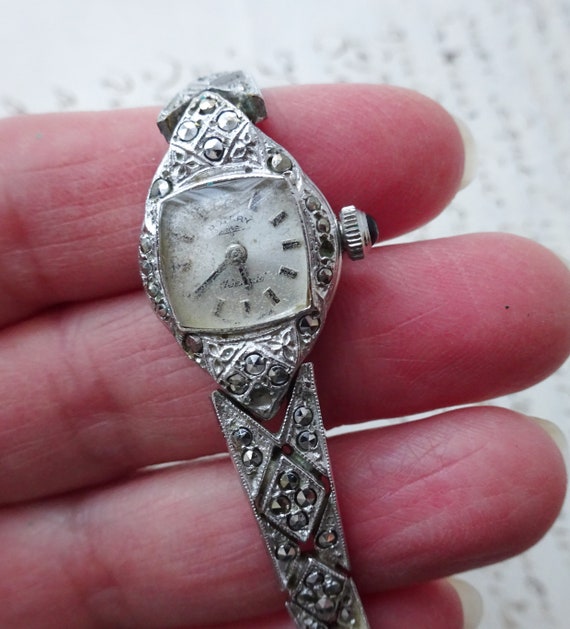 vintage rotary marcasite watch - Gem