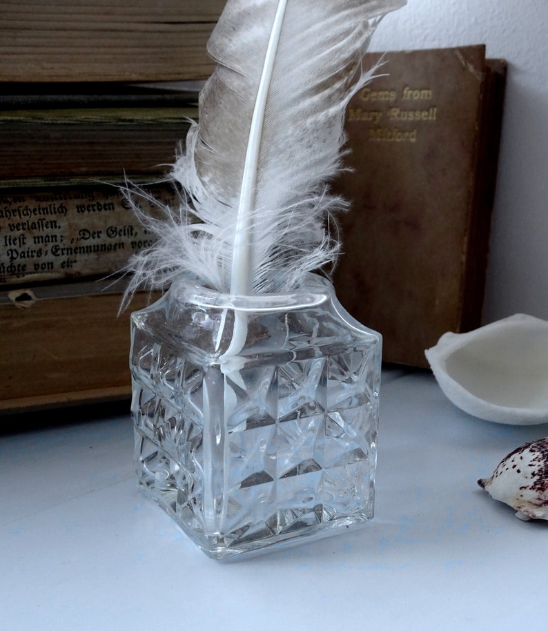 Antique Cut Glass Inkwell Square Cut Glass Ink Pot Insert - Etsy UK