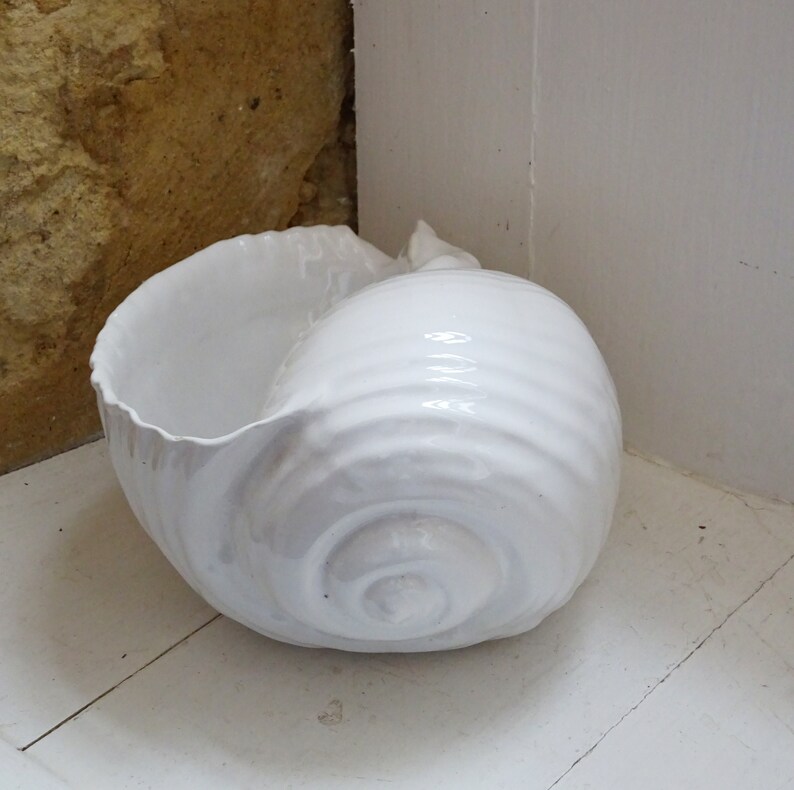 Vintage White China Shell Shaped Planter White Shell Ornament Shell ...