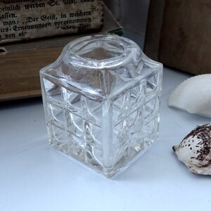 Antique Cut Glass Inkwell Square Cut Glass Ink Pot Insert - Etsy UK