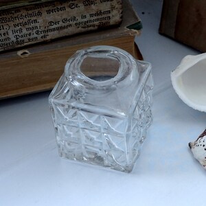 Antique Cut Glass Inkwell Square Cut Glass Ink Pot Insert - Etsy UK