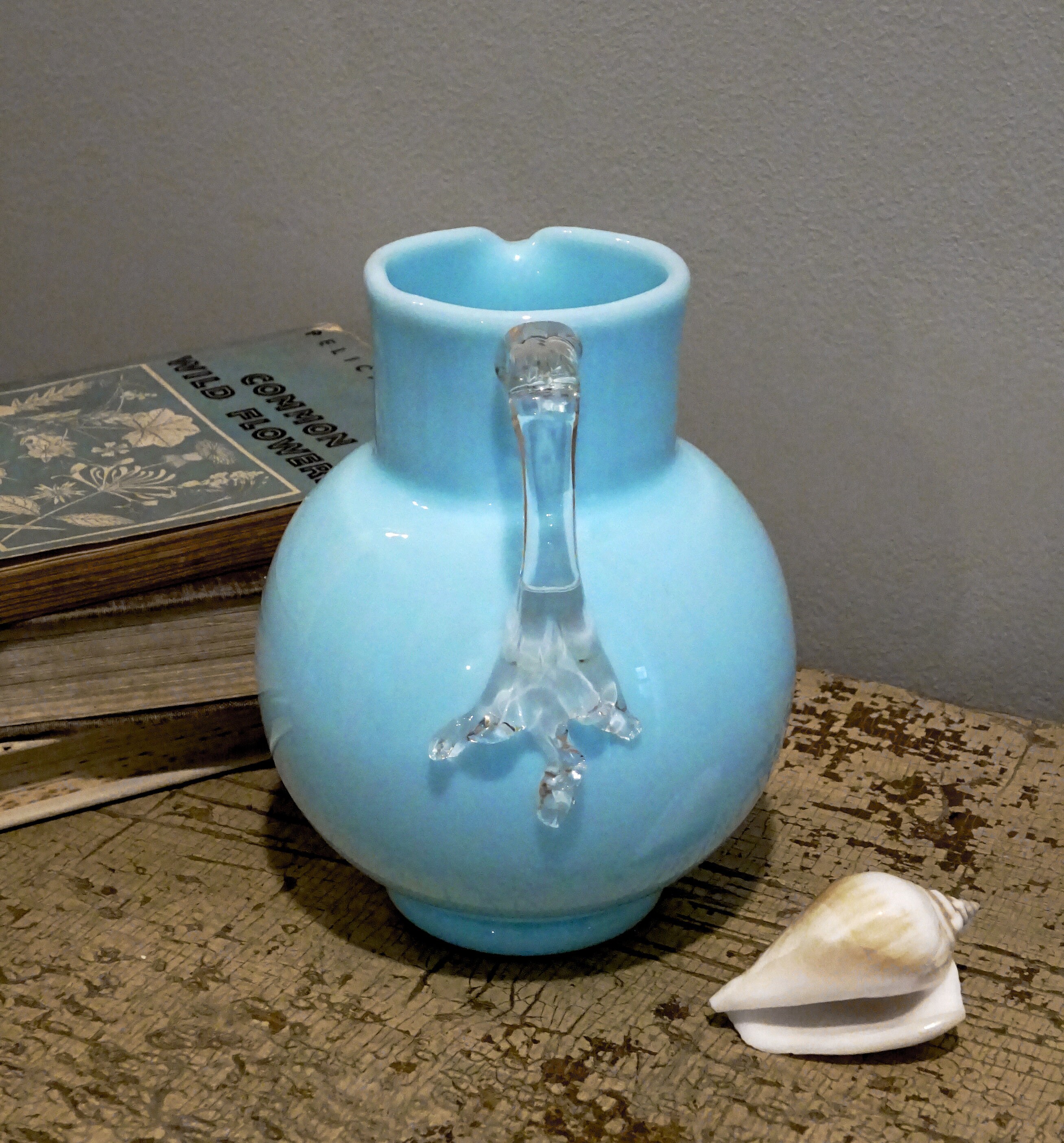 Victorian Turquoise Milk Glass Jug With an Asymmetrical Clear - Etsy UK