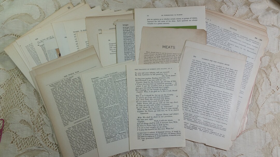 Variety Pack 100 Vintage Book Pages for Journal Ephemera Making - Etsy