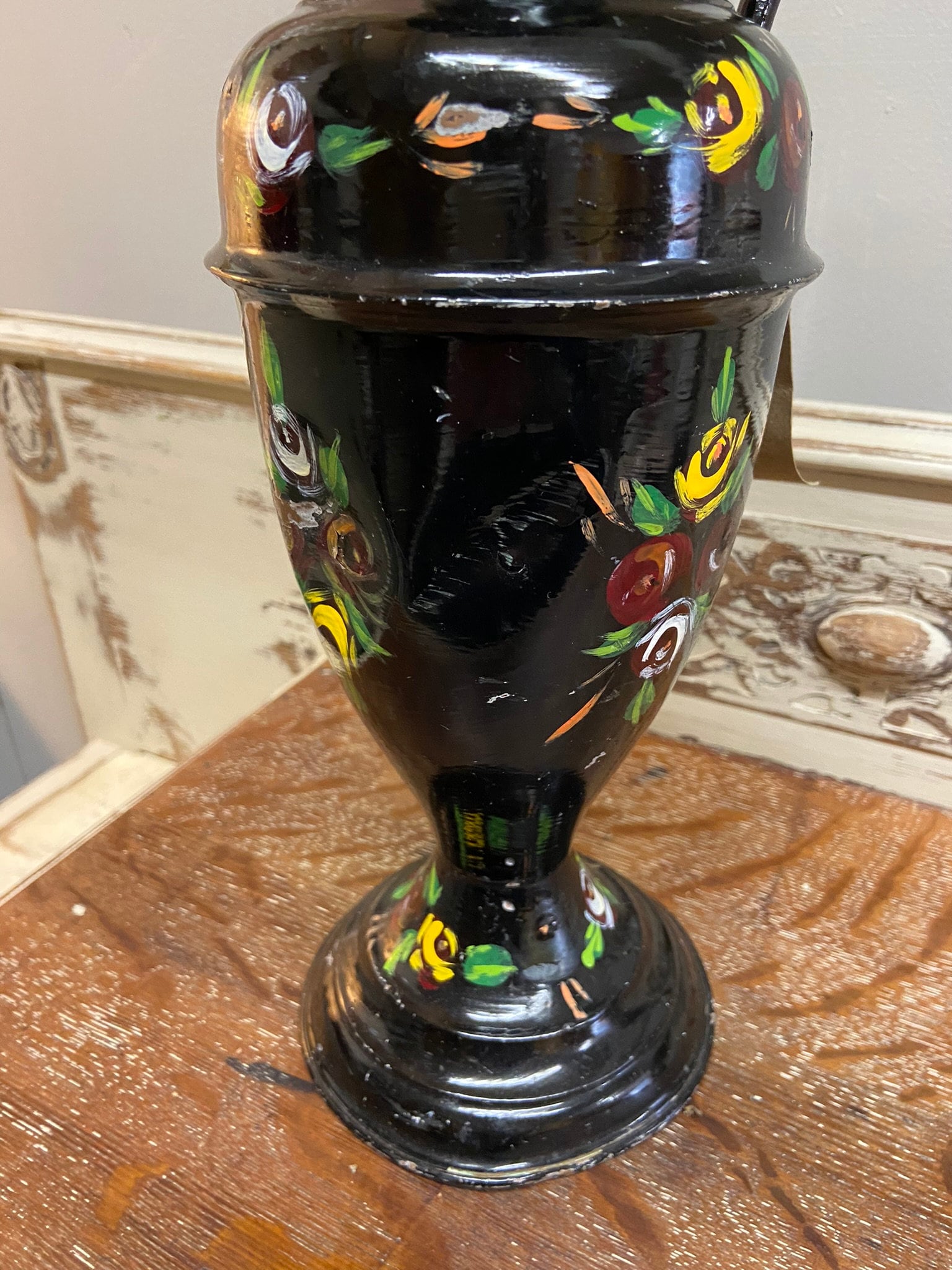 Vintage Barge Ware Jug Narrowboat Style Jug Black Floral Hand Painted ...