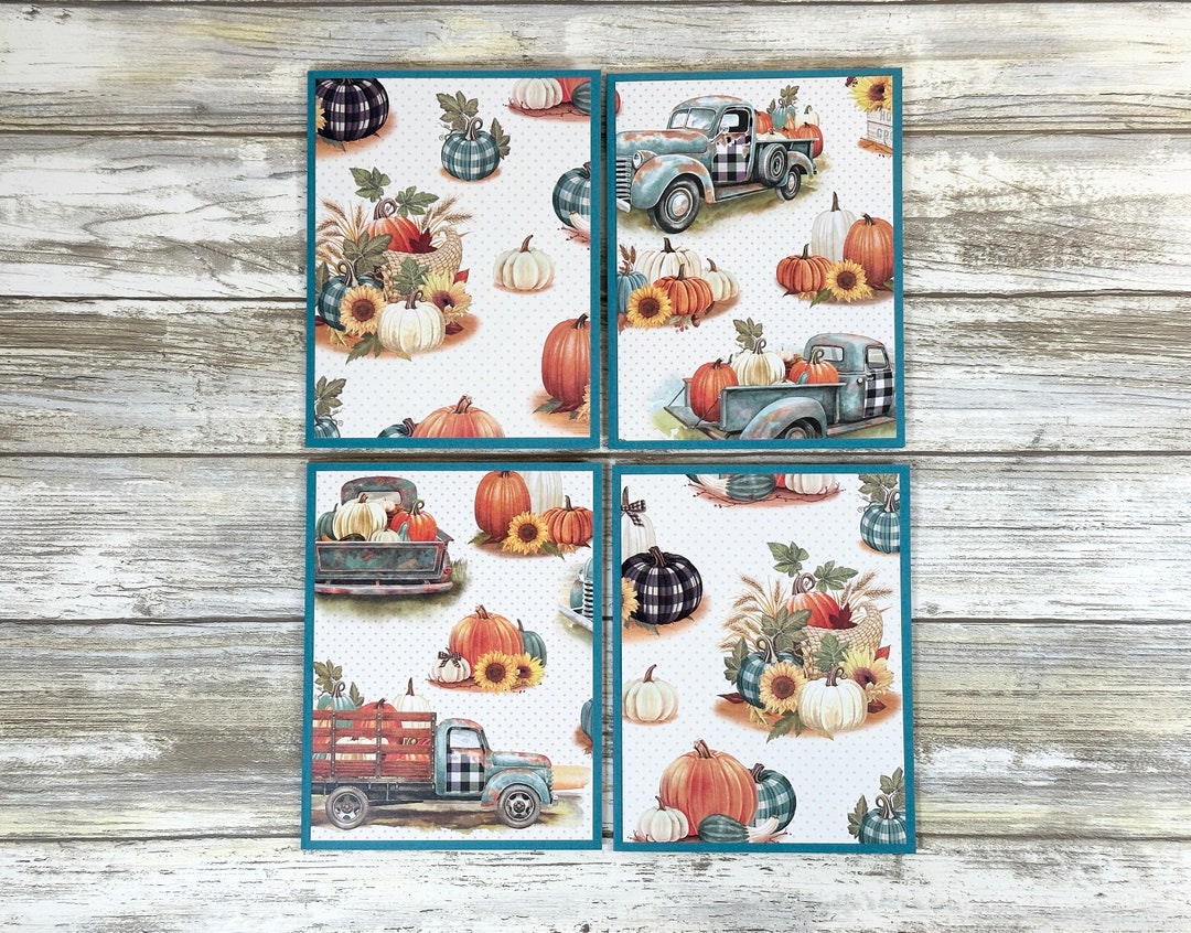 Fall Note Cards, Fall Cards, Fall Stationery, Autumn Cards, Truck Cards ...