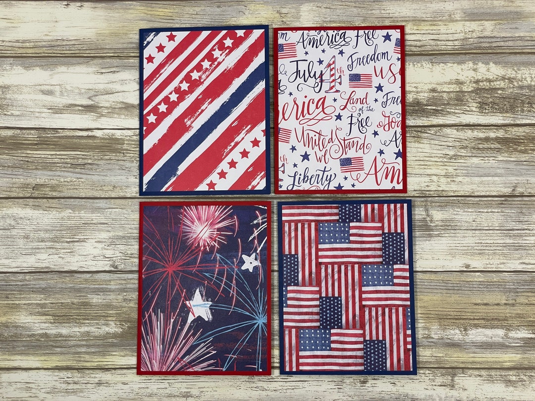 Handmade 4th of July Note Cards: Patriotic Flag Designs - Etsy