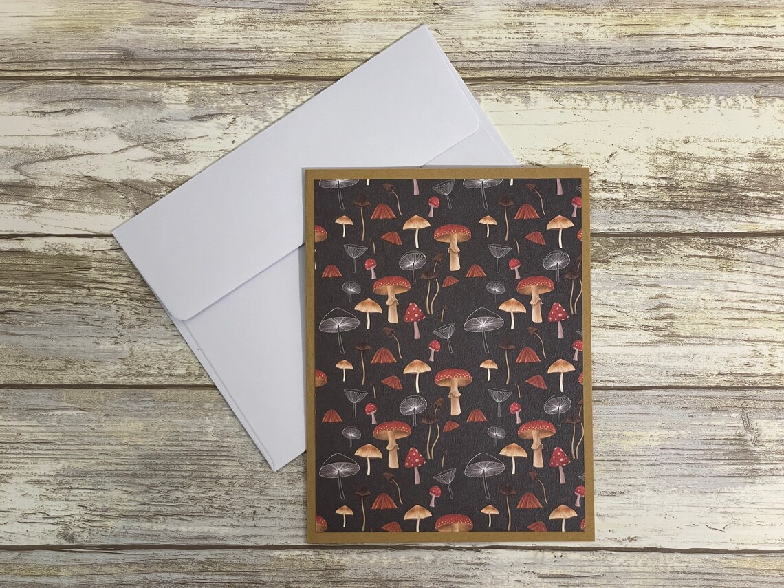 Mushroom Cards Note Card Set With Envelopes Nature Note | Etsy