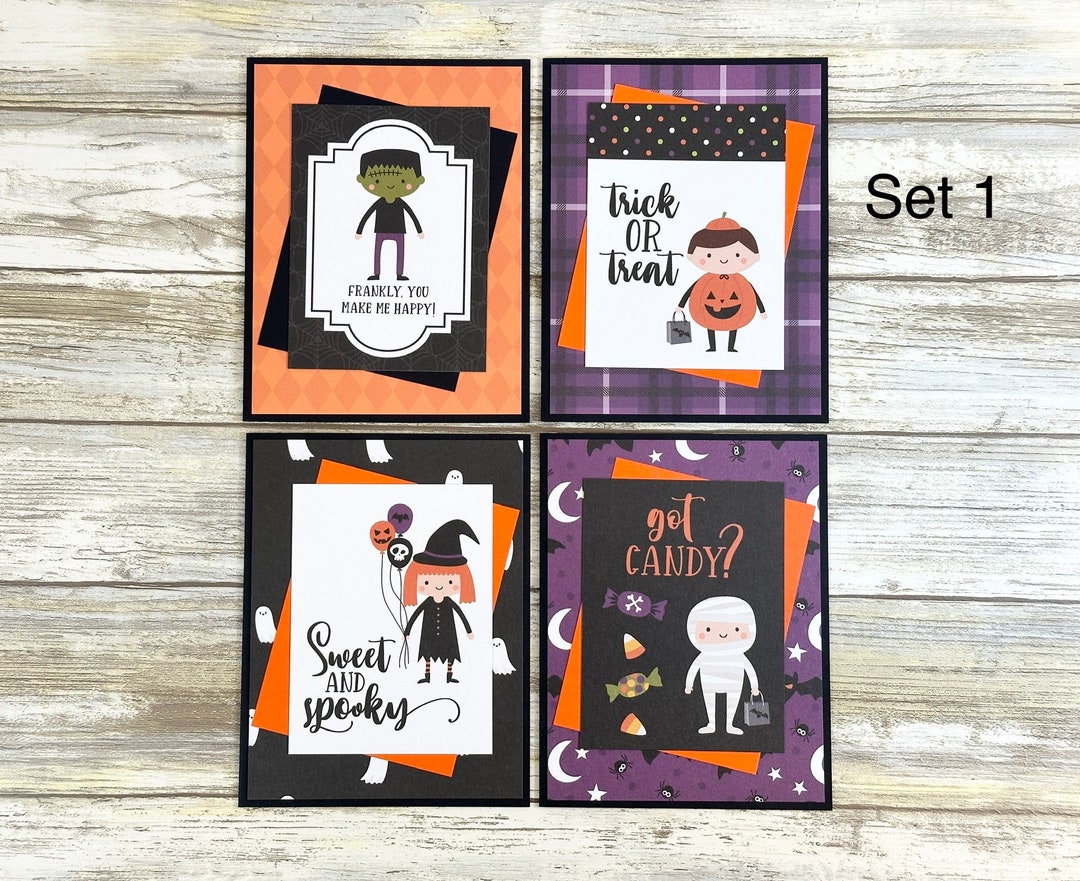 Handmade Halloween Greeting Cards: Spooky Kids Note Cards - Etsy