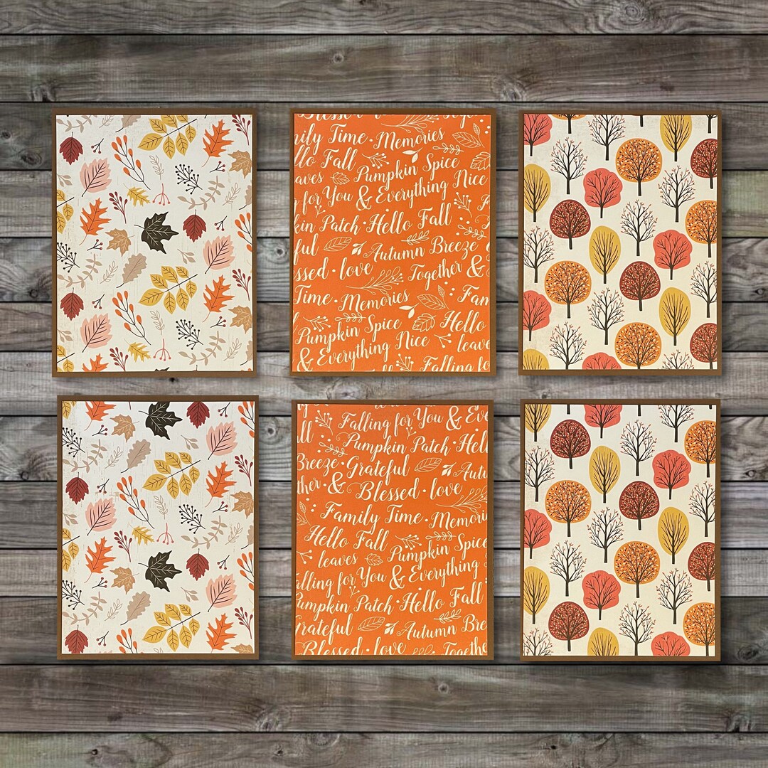 Handmade Fall Note Cards: Autumn Leaves & Trees (6-pack) - Etsy