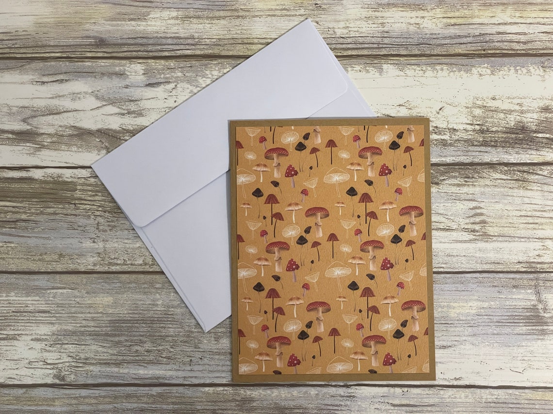 Mushroom Cards Note Card Set With Envelopes Nature Note | Etsy