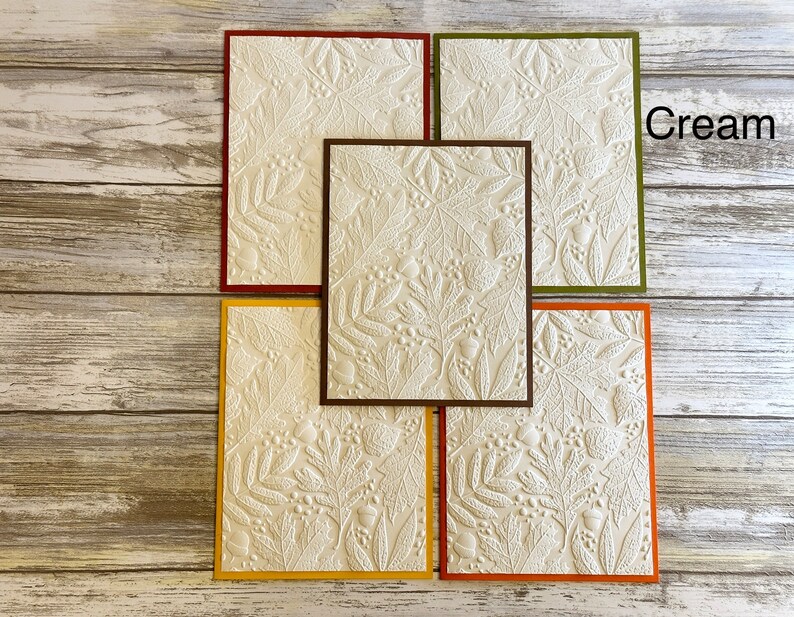 Embossed Fall Note Card Set: Autumn Leaves, Thanksgiving Cards - Etsy