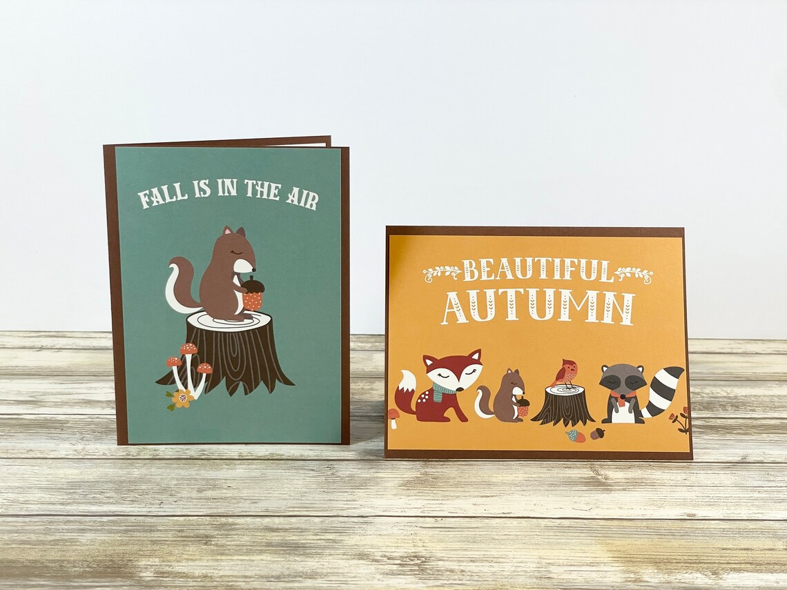 Handmade Fall Thanksgiving Note Cards: Kraft Cardstock Set - Etsy