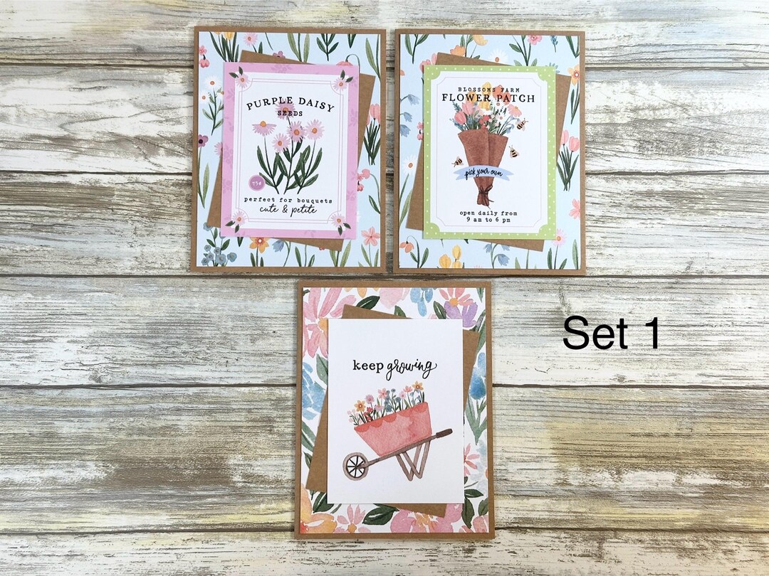 Handmade Spring Flower Note Cards: Sunshine Card Set - Etsy
