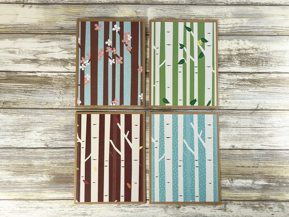 Season Cards Tree Cards Spring Card Summer Card Fall Card - Etsy