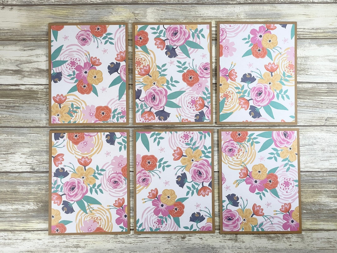 Handmade Floral Note Cards With Envelopes - Set of 6 - Etsy